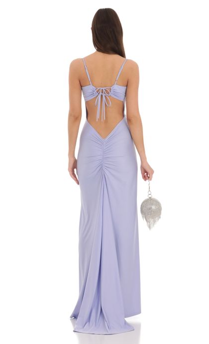 Ruched Maxi Dress in Blue | LUCY IN THE SKY Ruched Maxi Dress in Blue | LUCY IN THE SKY