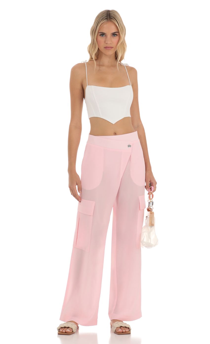 Chara Wide Leg Pants in Pink | LUCY IN THE SKY