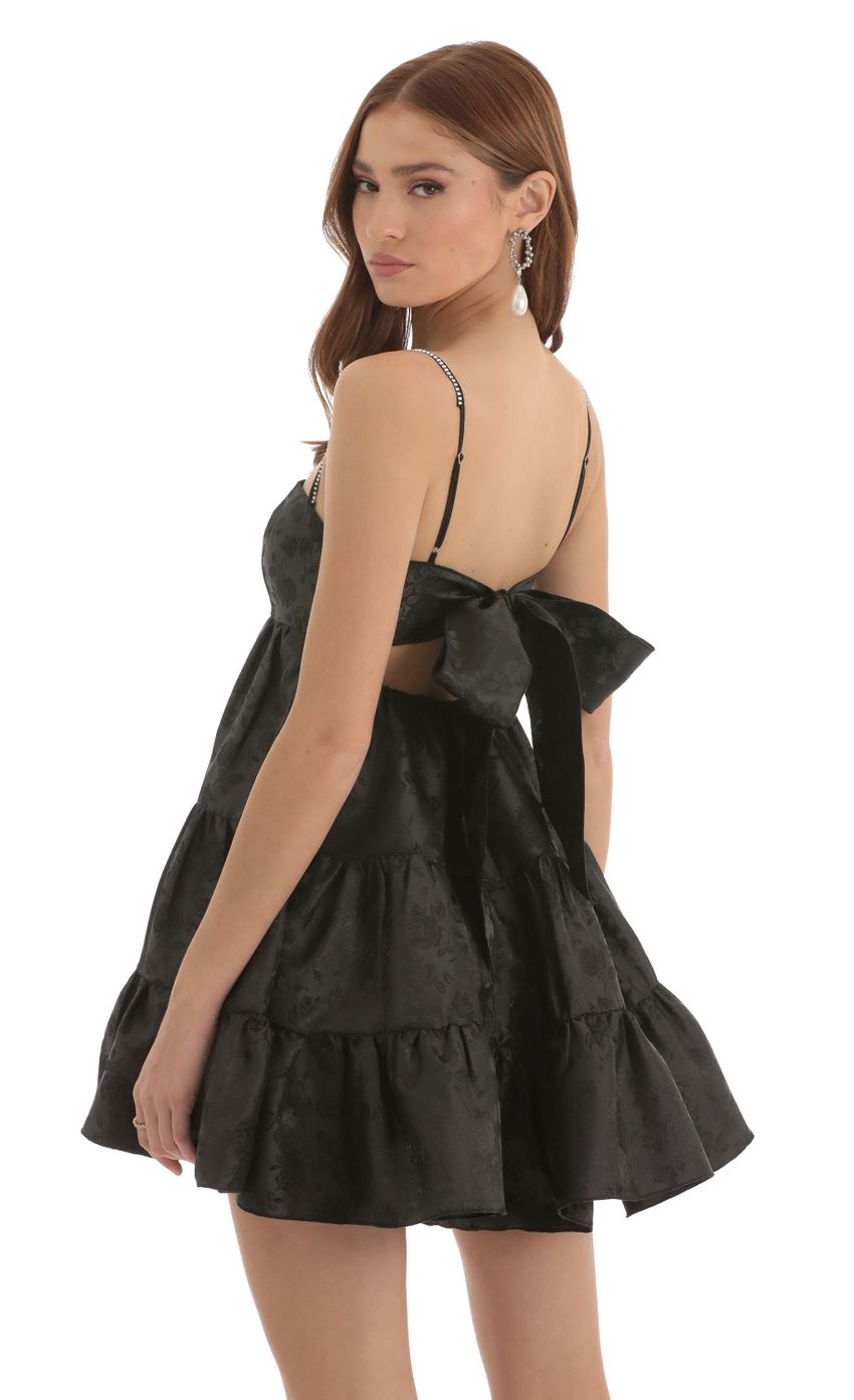 Floral Jacquard Dress in Black | LUCY IN THE SKY